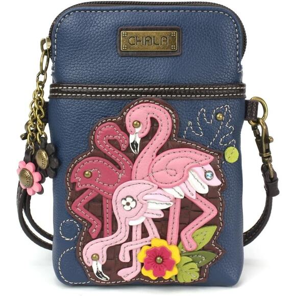 Chala | Bags | Chala Faux Leather Cellphone Crossbody Purse Flamingo ...